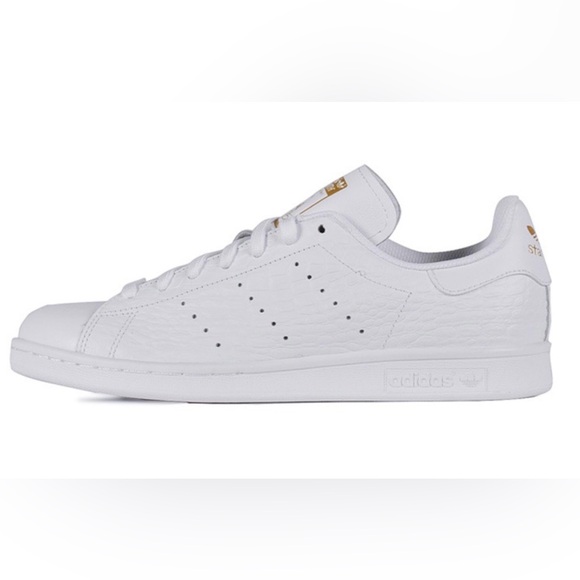 adidas | Shoes | Rare Adidas Stan Smith White Gold Metallic Leather ...